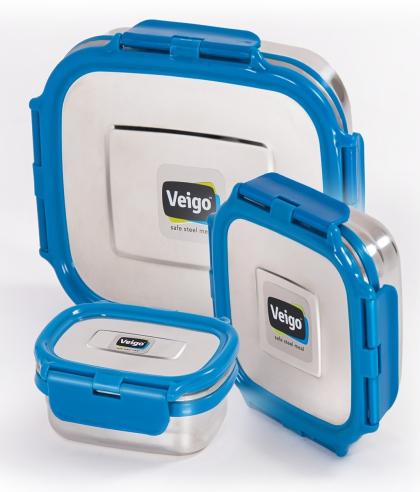 VEIGO Celebration Lunch Box Stainless Steel Tiffin | Dark blue | Leak ...