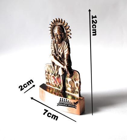 Blissful Decors Handicraft Small Copper Plated sai Baba Idol for Mandir ...
