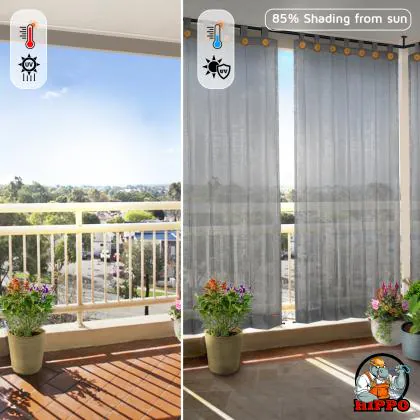 HIPPO - HDPE 85% Sun Blockage Outdoor Balcony Curtain Complete UV ...