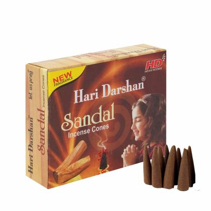 Hari Darshan Sandal Incense Cone Dry Dhoop Sticks(Pack of 12, 12 Sticks ...