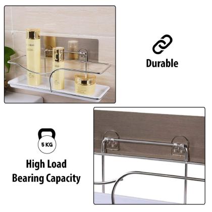 ELITEHOME Toiletry Bathroom Tray, Self Adhesive Storage Stand for ...