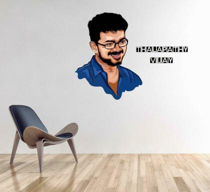 Lanstick Vinyl Multicolor Thalapathy Vijay Self Adhesive Wall Sticker ...