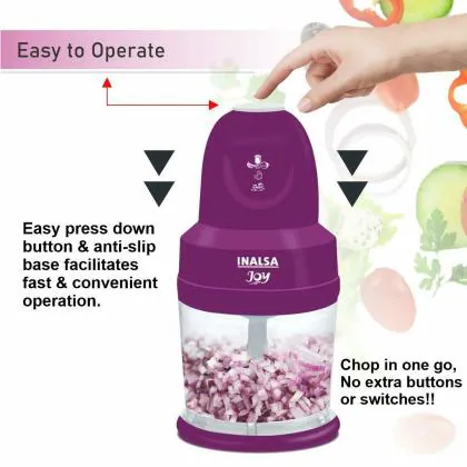 Inalsa Joy, 250W, 500ml Electric Chopper with Copper Motor, Chop, Mince ...