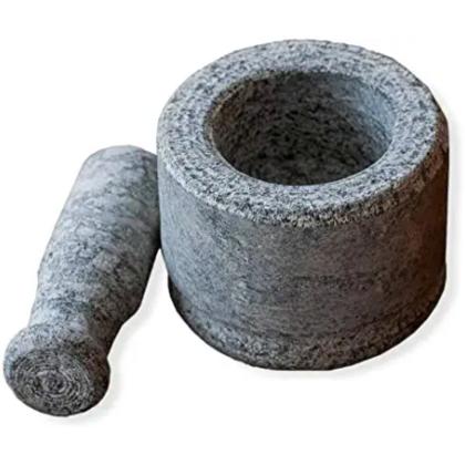 Subaa Stone Mortar and Pestle Set for Spices, Okhli Masher, Khalbatta ...