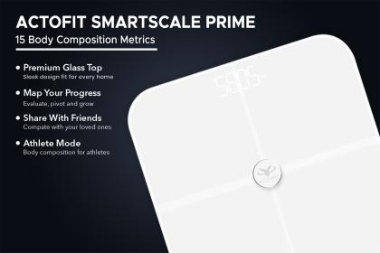 Actofit Body Fat Analyser Smart Scale with Complete Digital Prime Body Composition Monitor ...