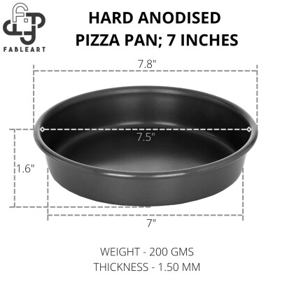 Fableart Black Hard Anodised Non-Stick Pizza Pan 7 inch - JioMart