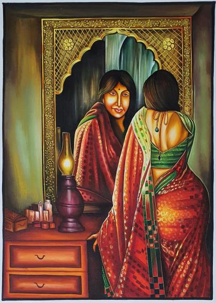 Hanish Arts & Crafts Modern Art Handmade Canvas Painting 24 x 36 inch ...