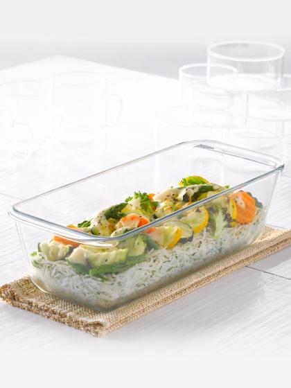 Borosil Loaf Borosilicate Glass Baking Dish Storage Container, 1200 ML ...