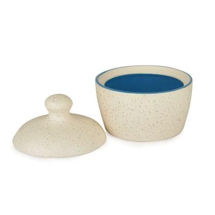 ARDVAN INDIA Handcrafted White Matte Ceramic Butter Pot with Lid (White ...