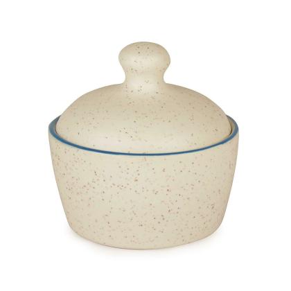 ARDVAN INDIA Handcrafted White Matte Ceramic Butter Pot with Lid (White ...