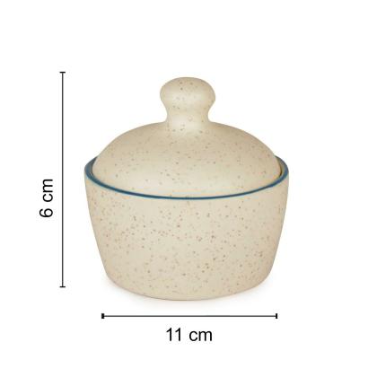 ARDVAN INDIA Handcrafted White Matte Ceramic Butter Pot with Lid (White ...