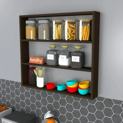 Furnifry Wooden Wall Mounted Shelves for Kitchen/Kitchen Storage Shelf ...