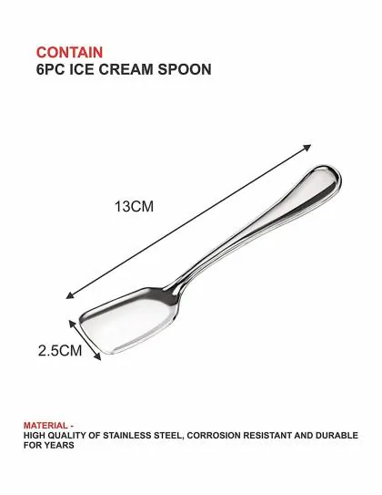 Tiara Royal Stainless Steel Ice Cream Spoons (6 pcs) - JioMart
