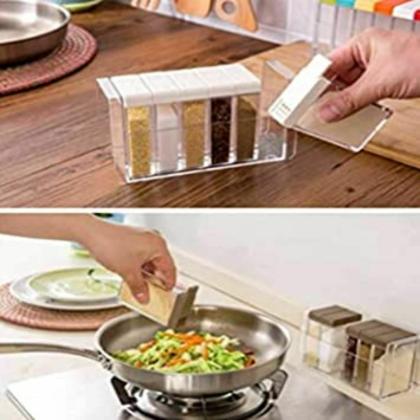 DIKROCART Plastic Dabbi Spice Rack 6 in 1, Premium Multipurpose Plastic ...