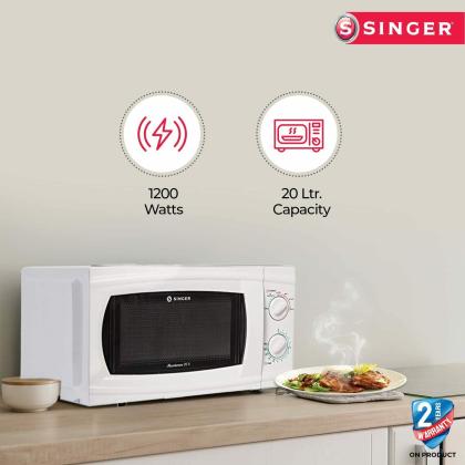 Singer Maxiwave 20S Solo Microwave Oven 20 Litres (1200 Watts, White ...