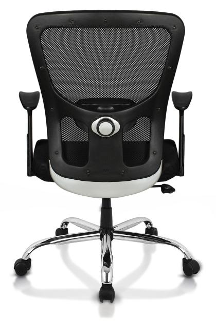 Savya Home Beatle Carbon Steel Medium Back Black Revolving Office Chair ...