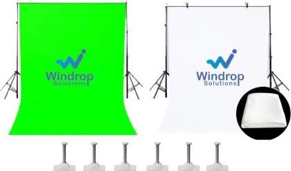 Windrop Solutions Green, White Polyester Screen Background - 8X12 Ft ...