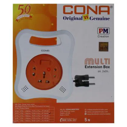 CONA 4171 MULTI 2 Pin Flex Box, 240V, 7 Meter|Electrical Extension Box ...