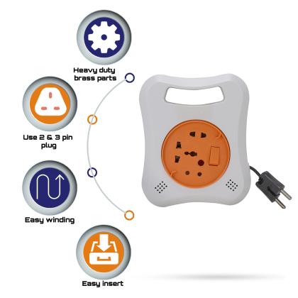 CONA 4171 MULTI 2 Pin Flex Box, 240V, 7 Meter|Electrical Extension Box ...