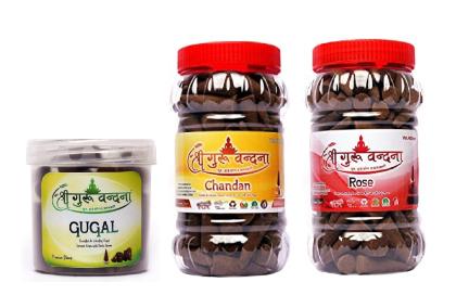 SHREE GURU VANDANA-GUGGUL DHOOP ROUND BOX- CHANDAN + ROSE DHOOP 400GM ...