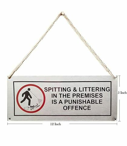 THW Stainless Steel Hanging & Self Adhesive Spitting & LITTERING in The ...