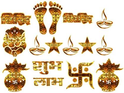 Divinedesigns Multicolor Vinyl Shubh Labh Diwali Sticker - 61 X 51 Cm ...
