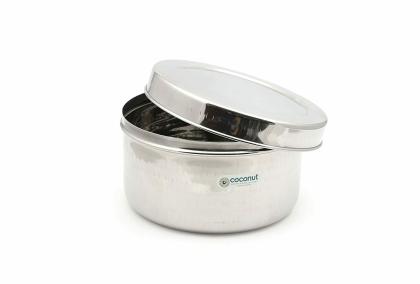 Coconut Round Hammered Stainless Steel Dabba 2 L - JioMart