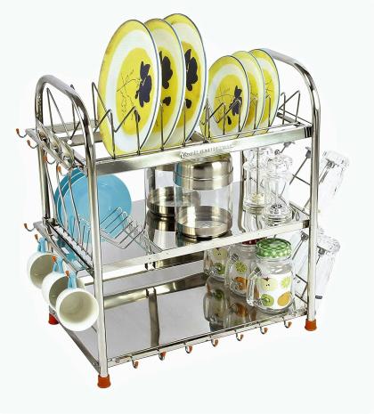 AMOL Steel Stainless Steel Kitchen Rack 3 Tier - JioMart