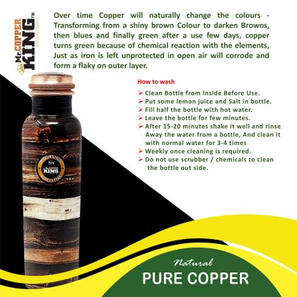 Mr. Copper King Pure Copper Premium Copper Bottle Meena Dark Brown_Wood ...