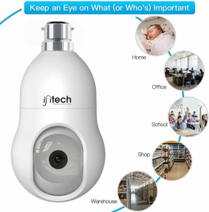 IFITech 4MP Full HD Pan Tilt Bulb Camera with Motion Alert - Live View ...
