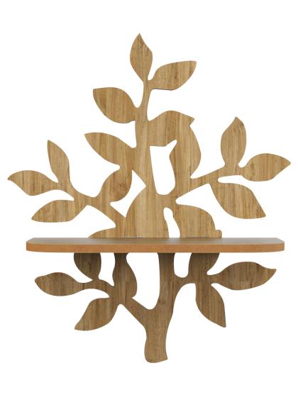 Home Sparkle Light Brown Tree Shaped MDF Wall Mounted Floating Shelf 10 ...