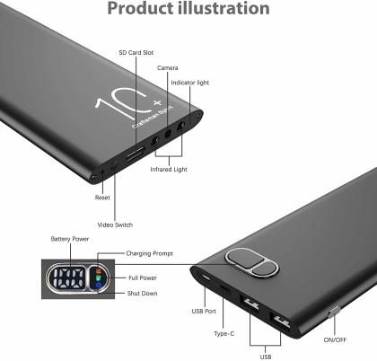 PROUNIC Secret WiFi Spy Power Bank Camera 4k Hidden 10000mAh with ...