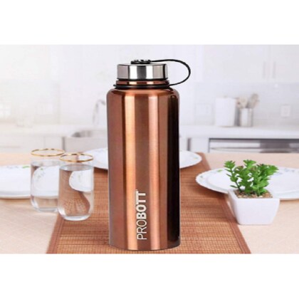 Probott Brown Stainless Steel Vaccum Flask 1.1 L with Carry Bag - JioMart