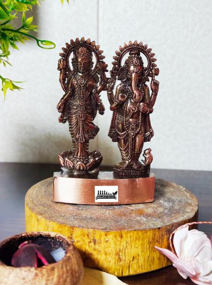blissful decor Metal Laxmi Ganesha Idol Maa Devi Lakshmi- Ganesh poojan ...