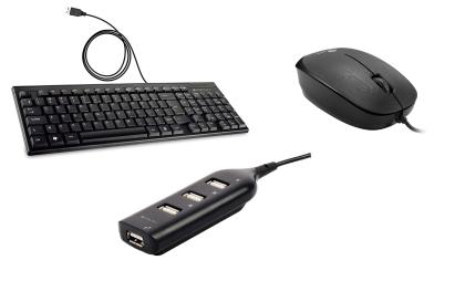 Zebronics K35 Wired Keyboard+ Power Optical Mouse+ 90HB USB HUB (Black ...