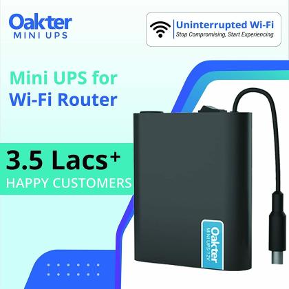Oakter Mini UPS for 12V WiFi Router Broadband Modem | Backup Upto 4 ...