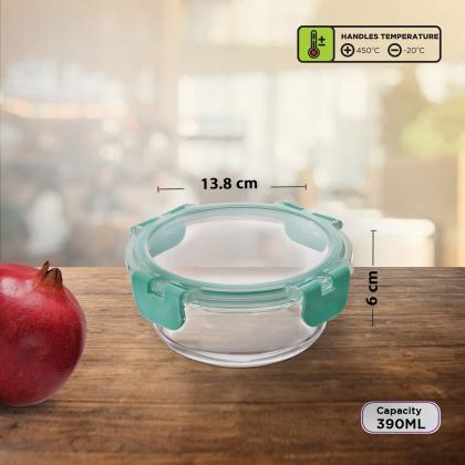 Allo Innoware Glass Lunch Box with Canvas Bag 390 ml (Pack of 4) - JioMart