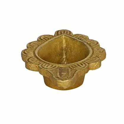 GURU JEE Brass Deepak for Puja Aarti Gifts Oil Wicks Ghee Lamps Mouse ...
