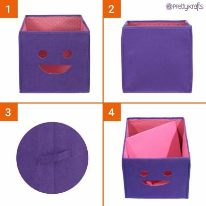 PrettyKrafts Smiley Emoticon Multiutility Storage Box, Toy Organizer ...
