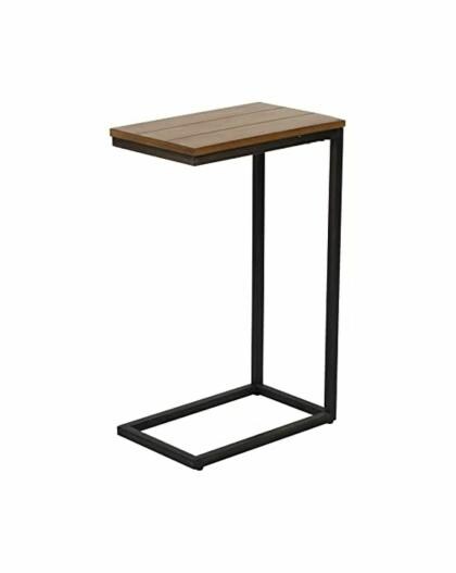 AVA DESIGNZ Beige And Black Metal C Shape Table (40. 2 x 25. 4 CM ...