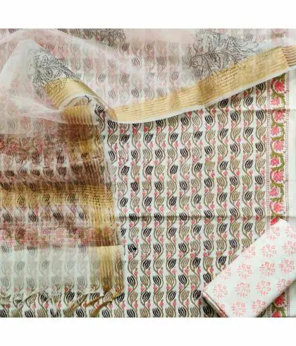 Jaipur Handblock Print Dress Material, A splendid work of traditional ...