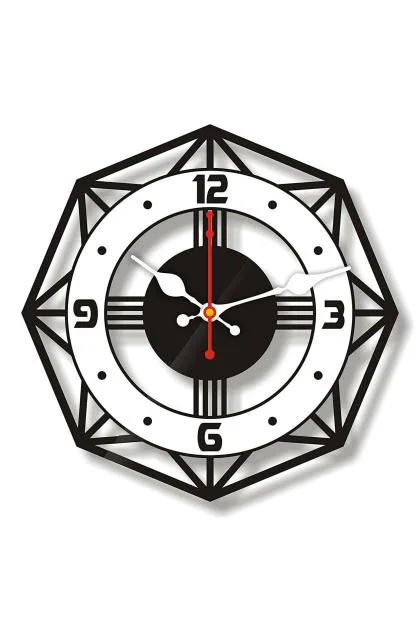 Signamio Black DN 4 MDF with Acrylic 3D Design Diamond Wall Clock - JioMart