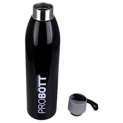 Probott Black Stainless Steel Double Wall Insulated Vacuum Sports Water ...
