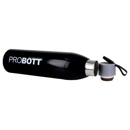 Probott Black Stainless Steel Double Wall Insulated Vacuum Sports Water ...