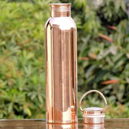 Ancient Impex Pure Copper Water Bottle with Handle 1 Liter - JioMart