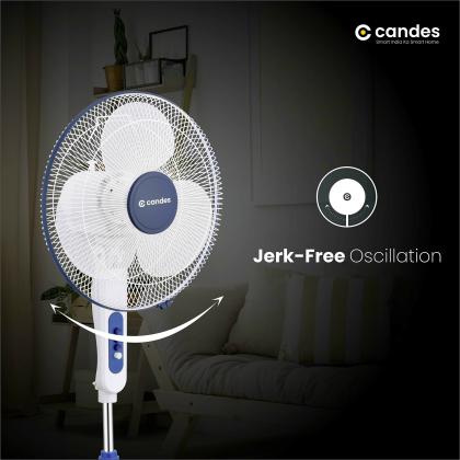 Candes Victor 400mm 3 Blade Automatic Pedestal Fan, White - JioMart