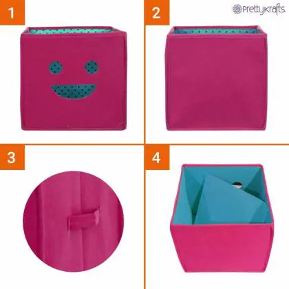 PrettyKrafts Smiley Emoticon Multiutility Storage Box, Toy Organizer ...