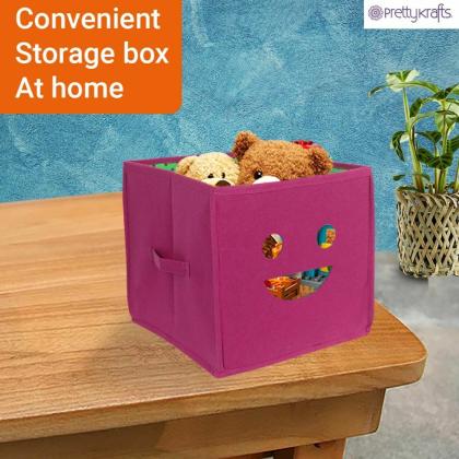 PrettyKrafts Smiley Emoticon Multiutility Storage Box, Toy Organizer ...