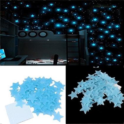 PINDIA Blue Plastic Luminous Fluorescent Glowing Radium Stars Night Sky ...