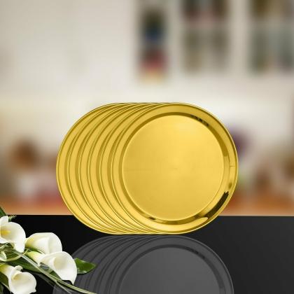 Shri & Sam Majestic Gold Stainless Steel Side Plate 6 pcs - JioMart